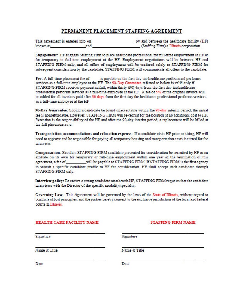 Permanent Placement Staffing Agreement - Etsy