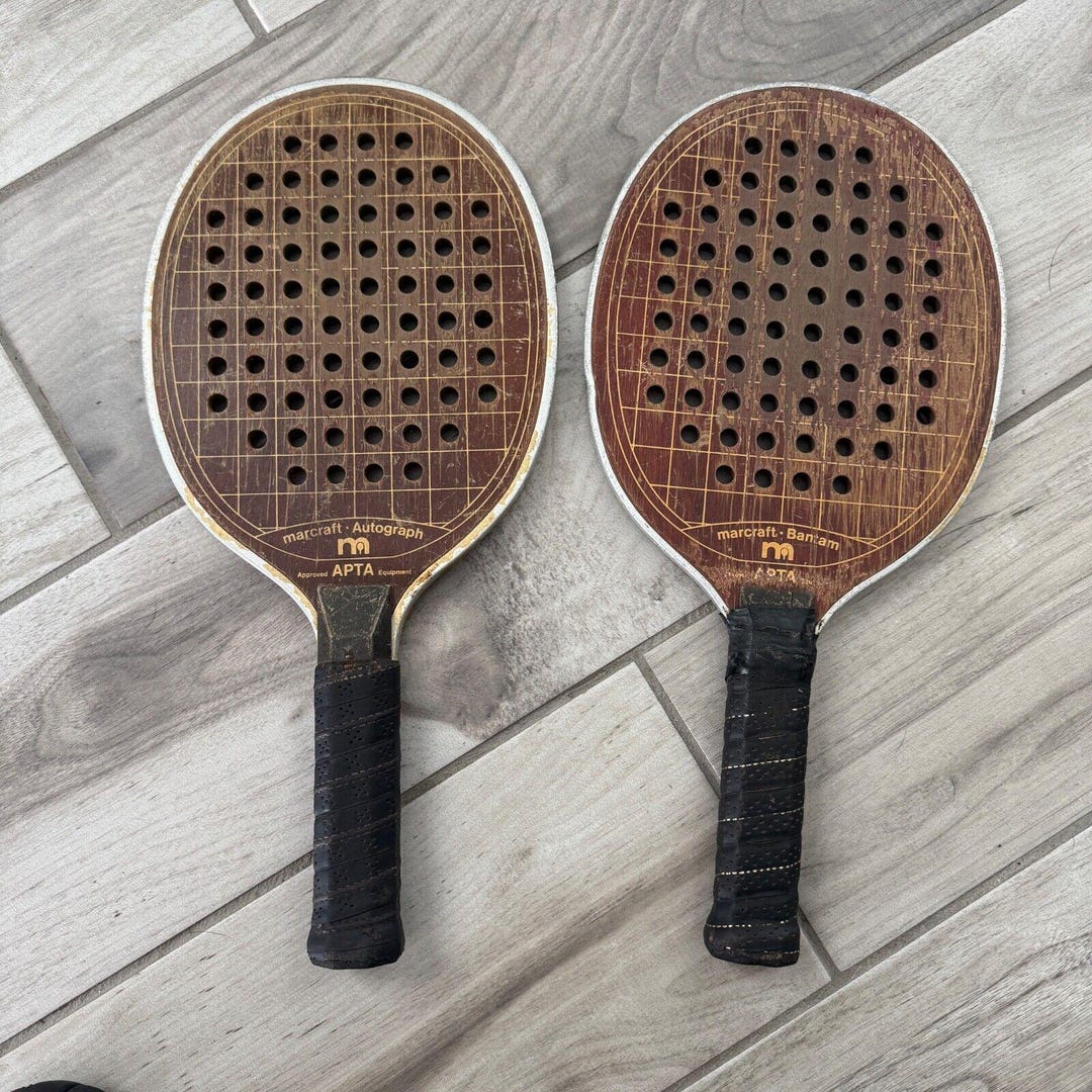 Vintage Marcraft Autograph Bantam Set of 2 Paddle Ball Racquets Rackets ...
