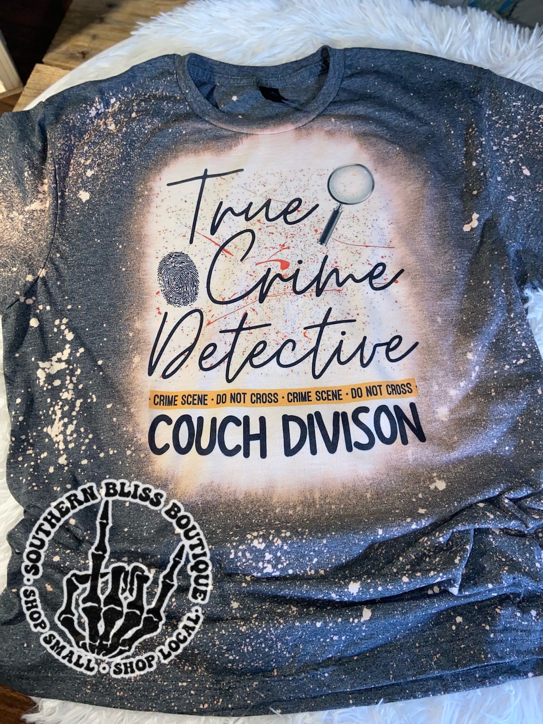 True Crime Detective Couch Division Bleached Softstyle T-shirt - Etsy UK