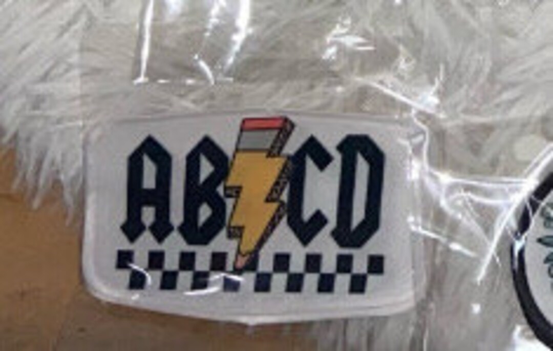 ABCD Teacher Checkered Large Iron Hat Patch Trucker Hat Bar - Etsy