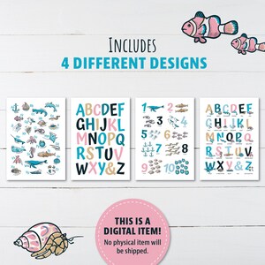 Ocean Alphabet Print | Nautical Kids | Nursery Wall Art | Digital ...