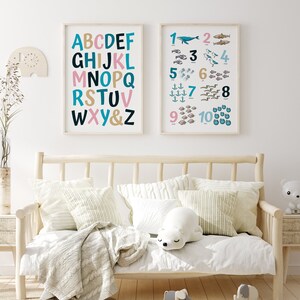 Ocean Alphabet Print | Nautical Kids | Nursery Wall Art | Digital ...