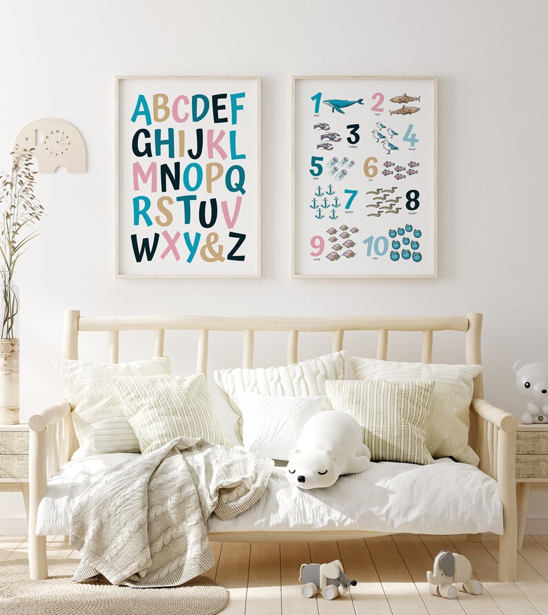 Ocean Alphabet Print | Nautical Kids | Nursery Wall Art | Digital ...