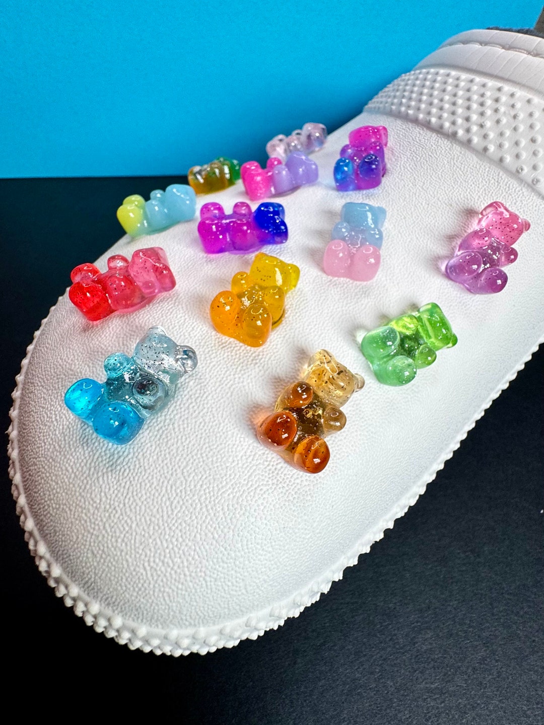 Gummy Bear Glitter Ombré Shoe Charms 3D Resin HANDMADE Shoe Charm Mixed ...