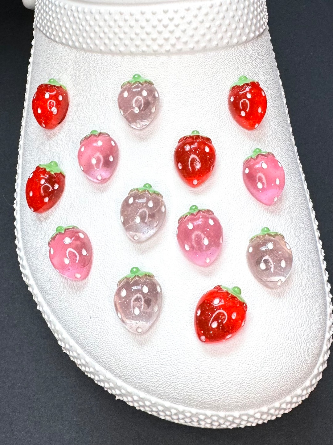 Strawberry Shoe Charms - Light Pink, Red, Pink Strawberry Jelly ...