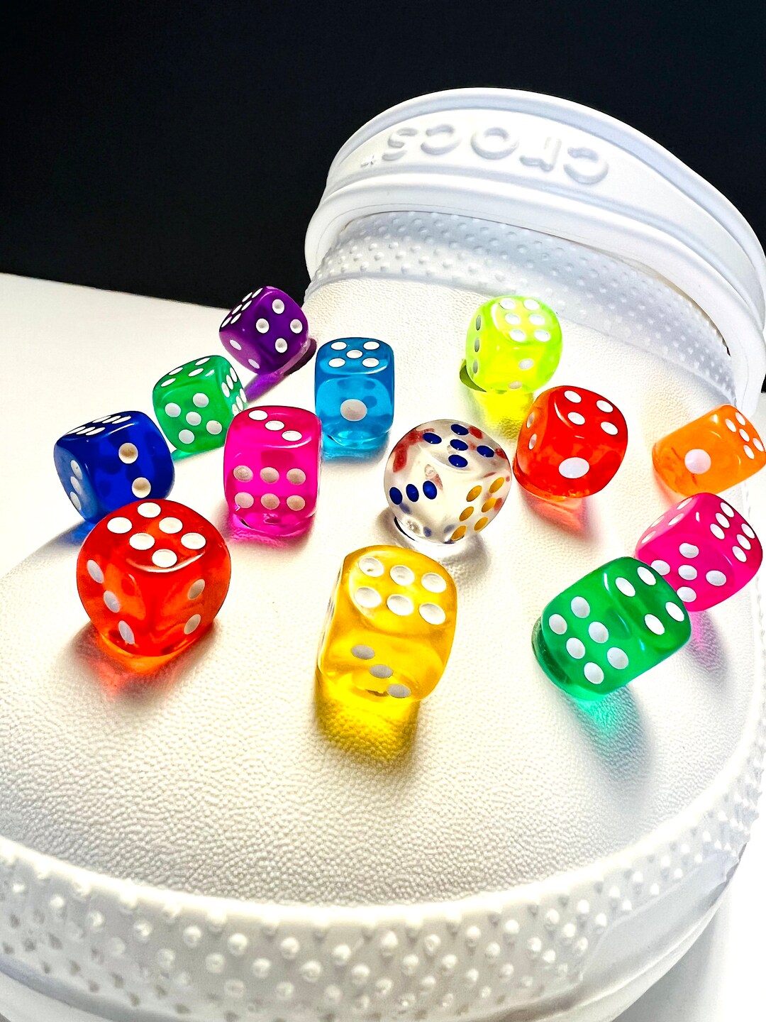 Colorful Acrylic Dice Shoe Charm Handmade 3D 12MM Trendy Popular Unique ...