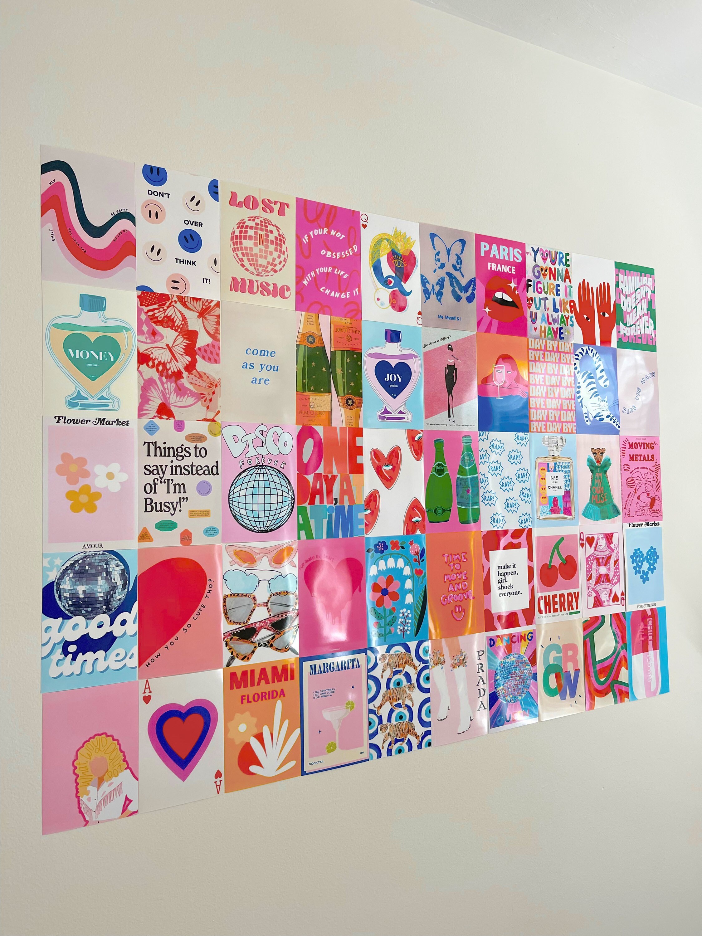 Preppy Pink Aesthetic Wall Collage Kit Aura VSCO Girl Room, 49% OFF