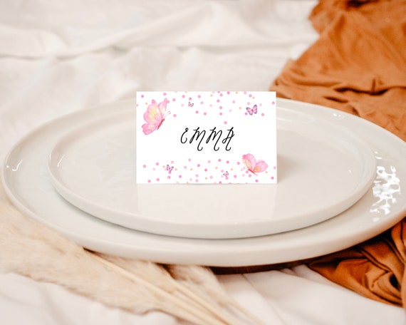 EDITABLE Butterfly Place Cards Baby Shower Butterfly Place - Etsy