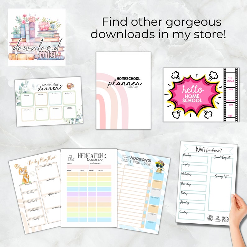 Daily Schedule, Printable Homeschool Responsibility Chart, Kids School ...