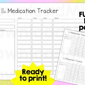 Medication Tracker Chart Record Create a Medicine Schedule. Edit and ...