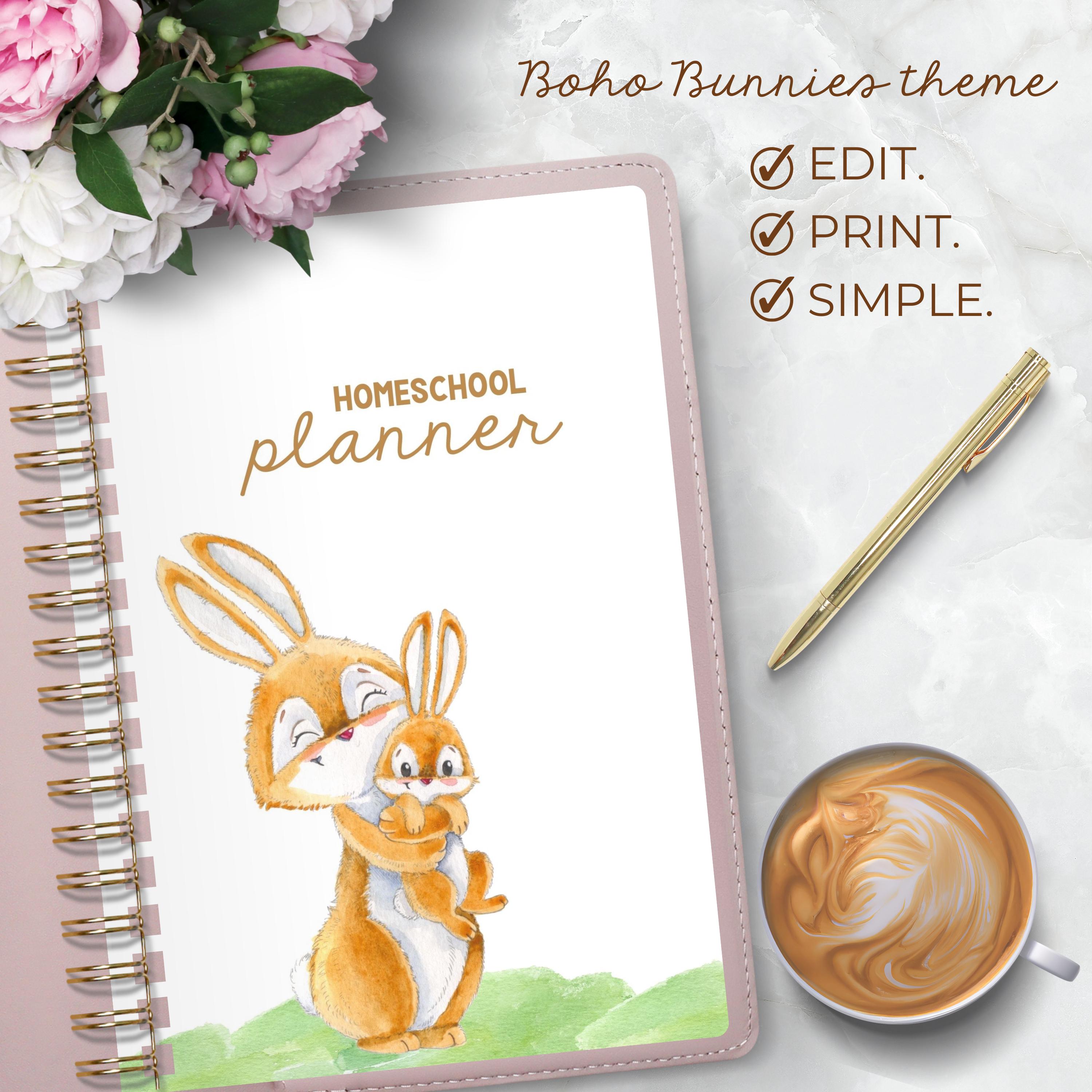 Homeschool Planner 2024 2025 Editable Printable Lesson Plan Record for ...