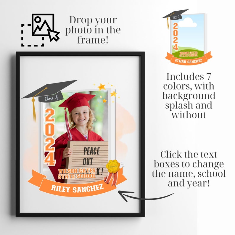 Graduation Template 2024, Class of 2024 Png, Canva Template Graduation ...