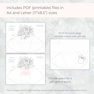 Card for Teacher, Printable Coloring Flower Bouquet Gift, Teacher ...