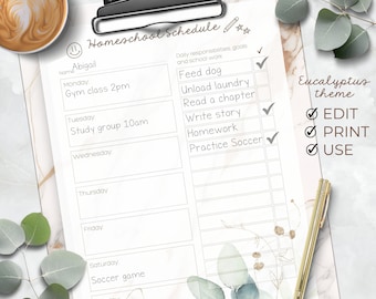 Homeschool Printable Routine Checklist - Etsy