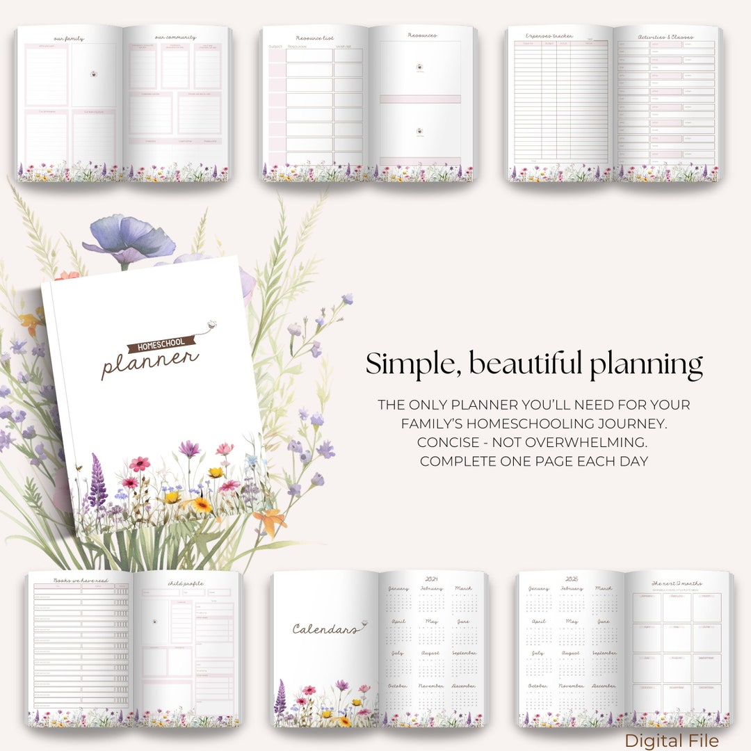 Homeschool Planner, Editable Printable Plan Record for Home Education ...