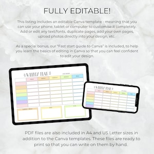 Weekly Plan Rainbow Homeschool Kids Printable Editable Schedule to Do ...