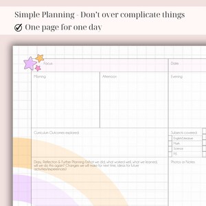 Homeschool Planner Simple Lesson Plan, One Page Homeschool, Weekly ...