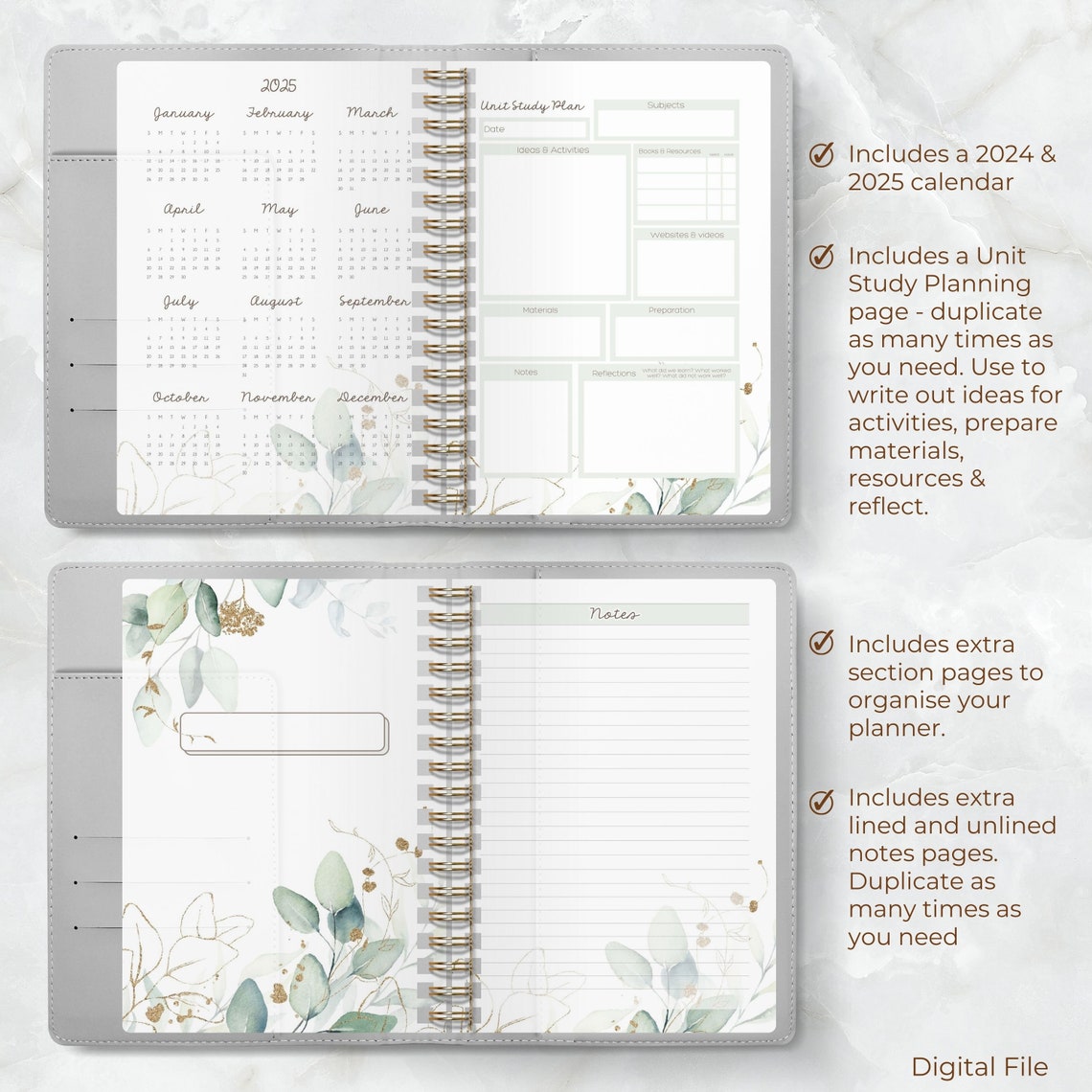 Simple Homeschool Planner, Editable Printable Home Education Curriculum ...