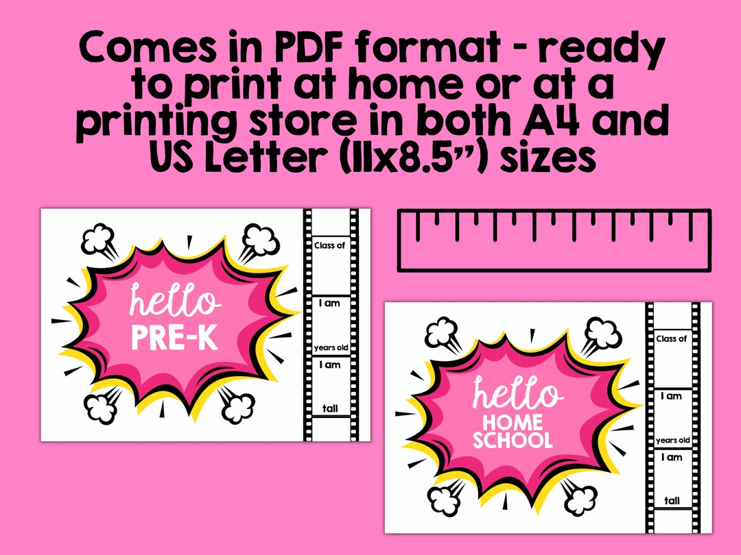 First Day of School Printable Sign Photo Prop Girls Boys. Bundle of All ...