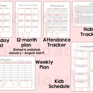 Homeschool Printable Planner 2023 2024 Printable Pink Boho Homeschool ...