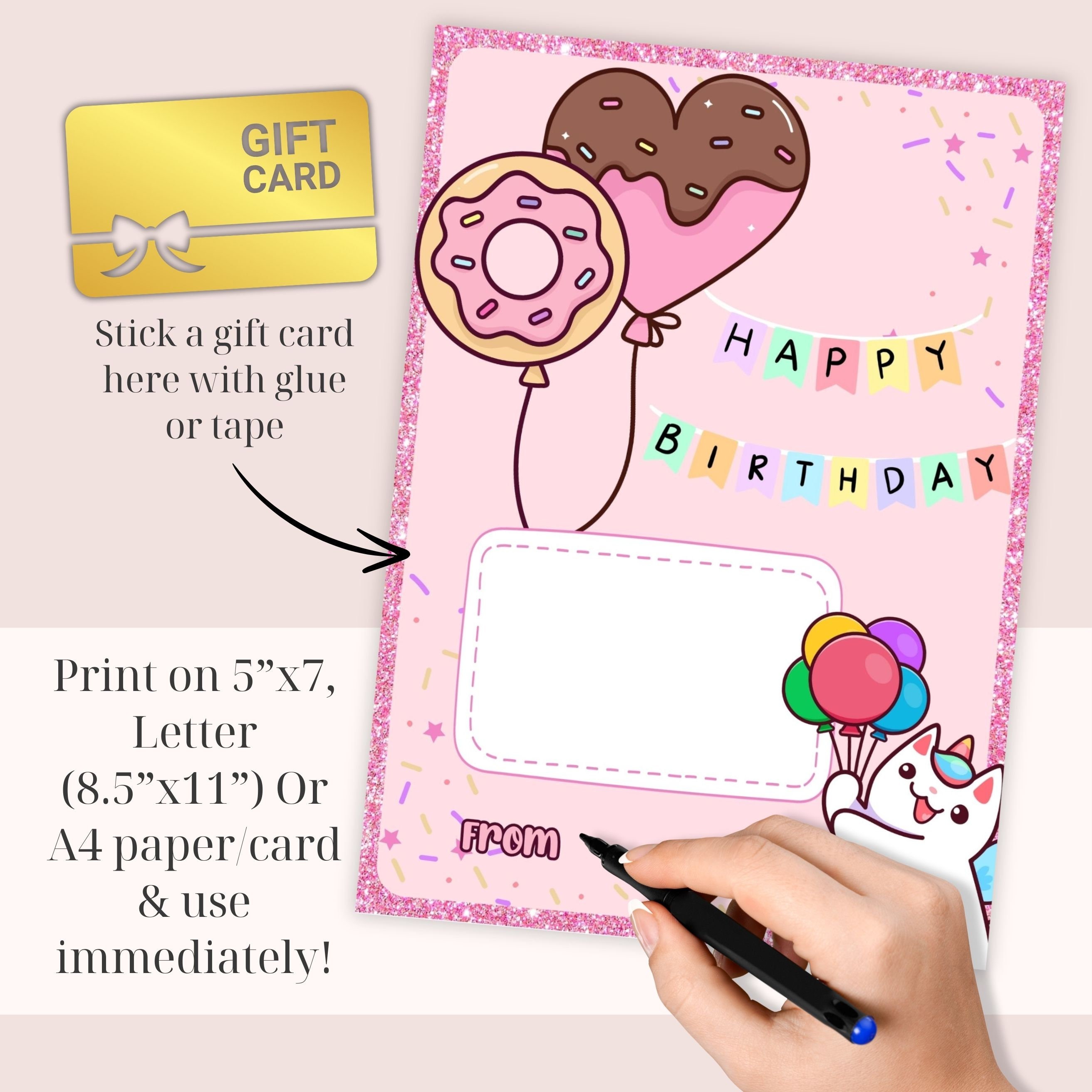 Happy Birthday Gift Card Holder Printable Teacher Appreciation Gift ...