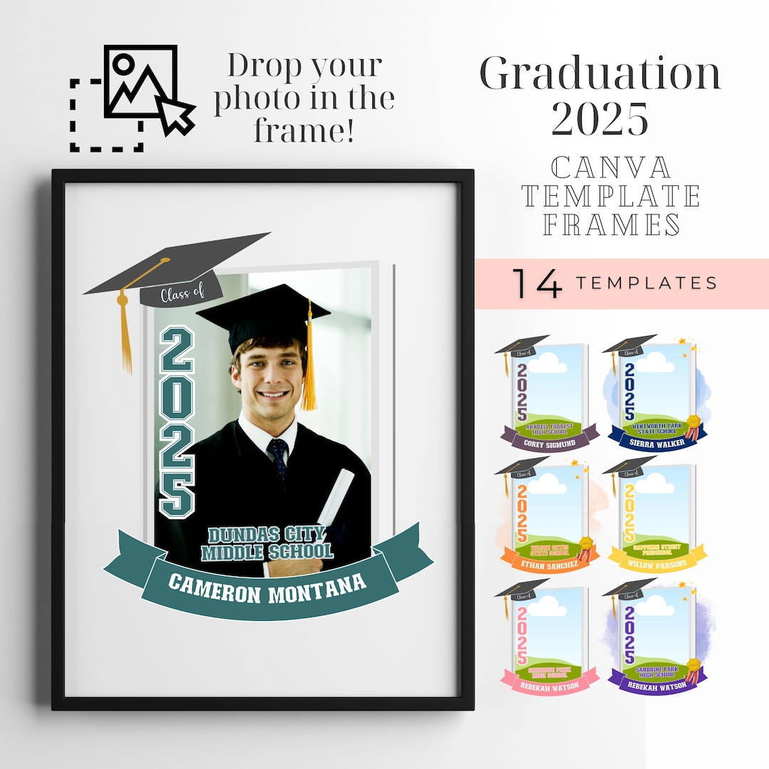 Graduation Template 2025, Class of 2025 Png, Canva Template Graduation ...