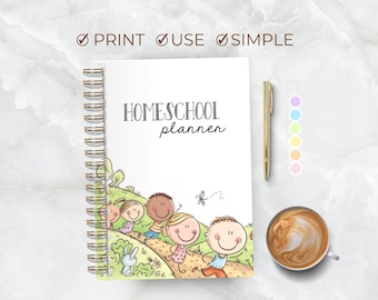 Homeschool Plan 2025 2026 Printable Planner Rainbow Home School ...