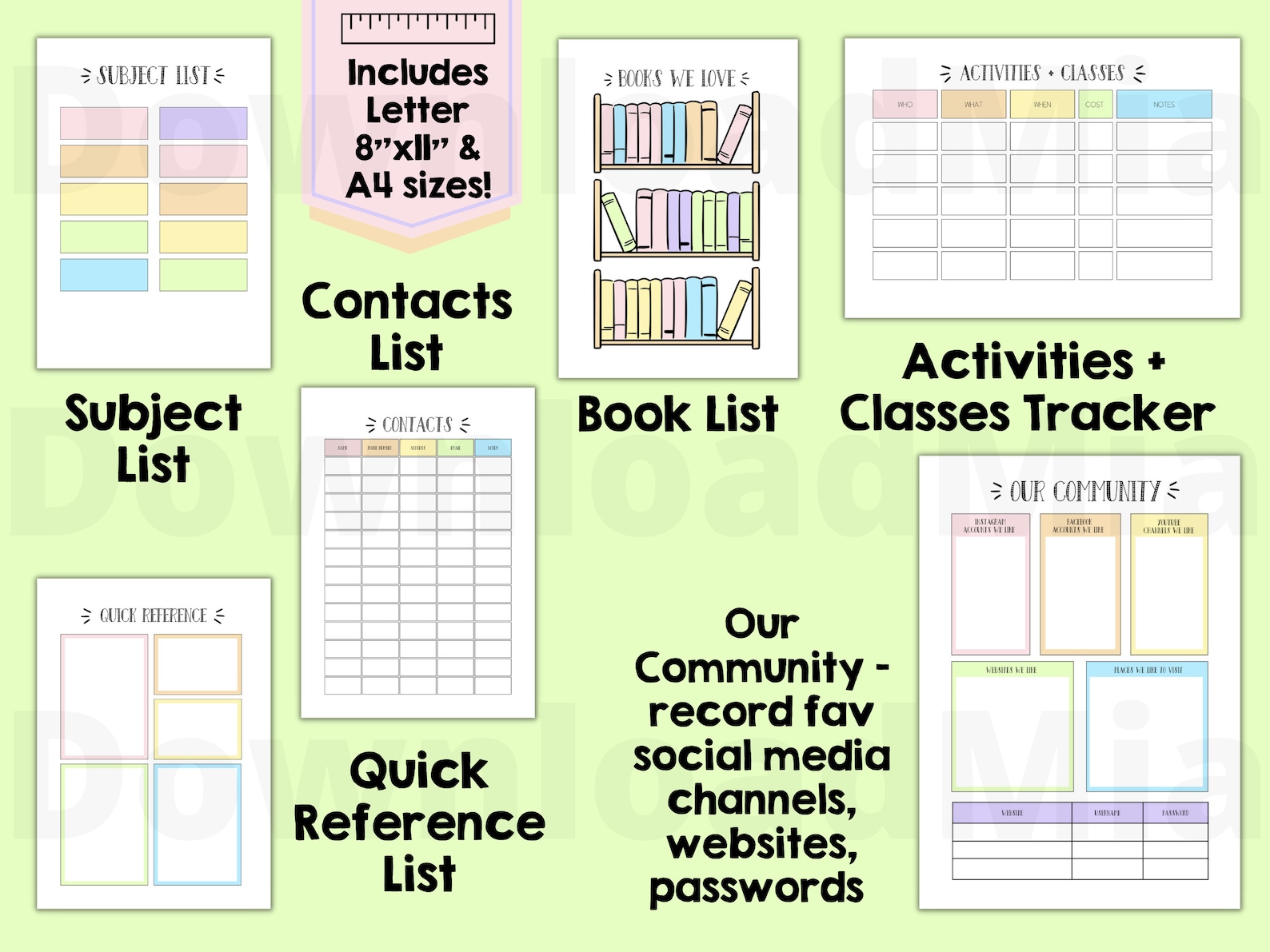 Homeschool Printable Planner 2023 2024 Printable Pastel - Etsy