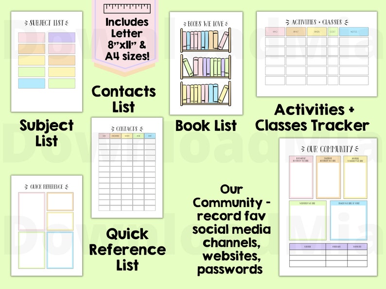 Homeschool Printable Planner 2023 2024 Printable Pastel - Etsy