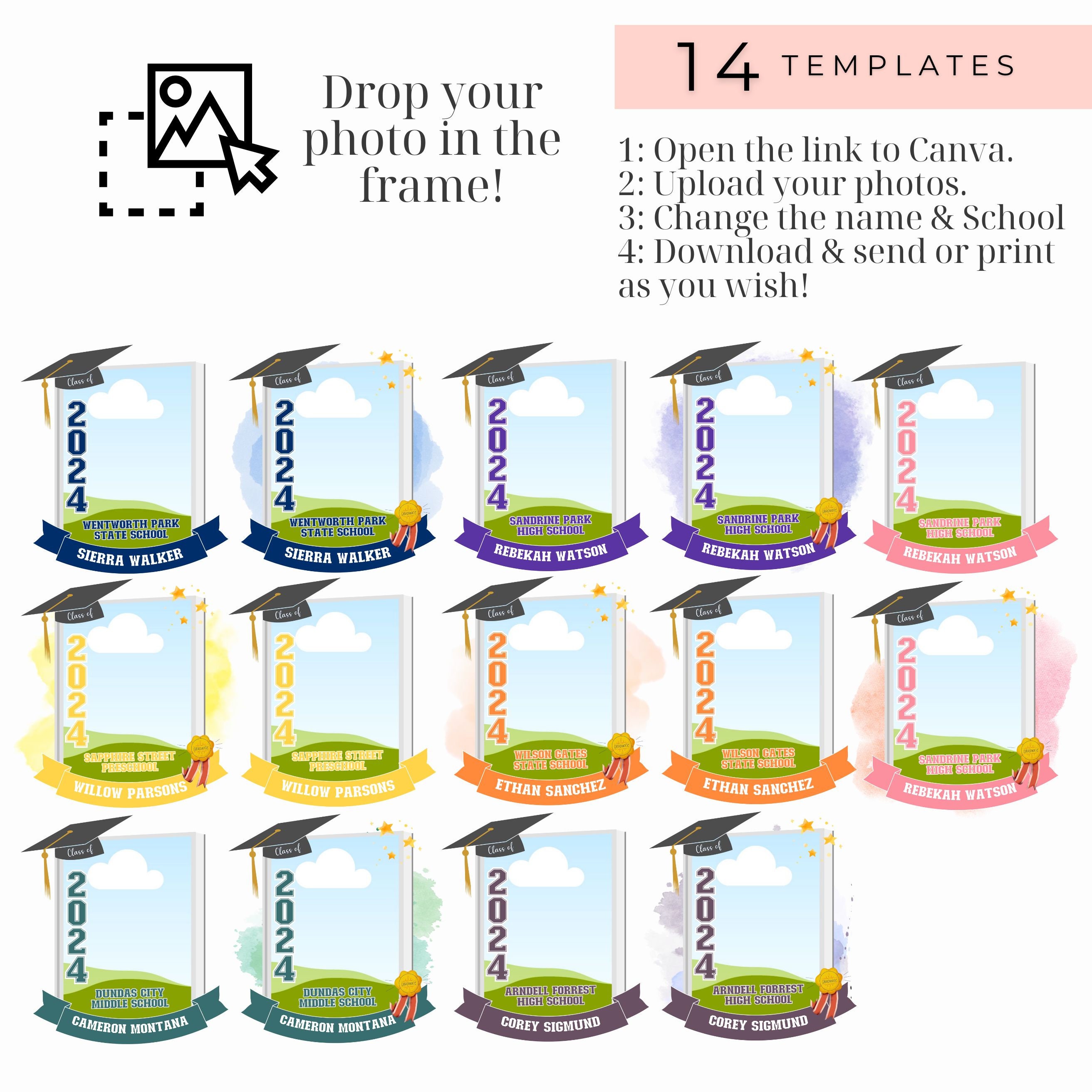 Graduation Template 2024, Class of 2024 Png, Canva Template Graduation ...