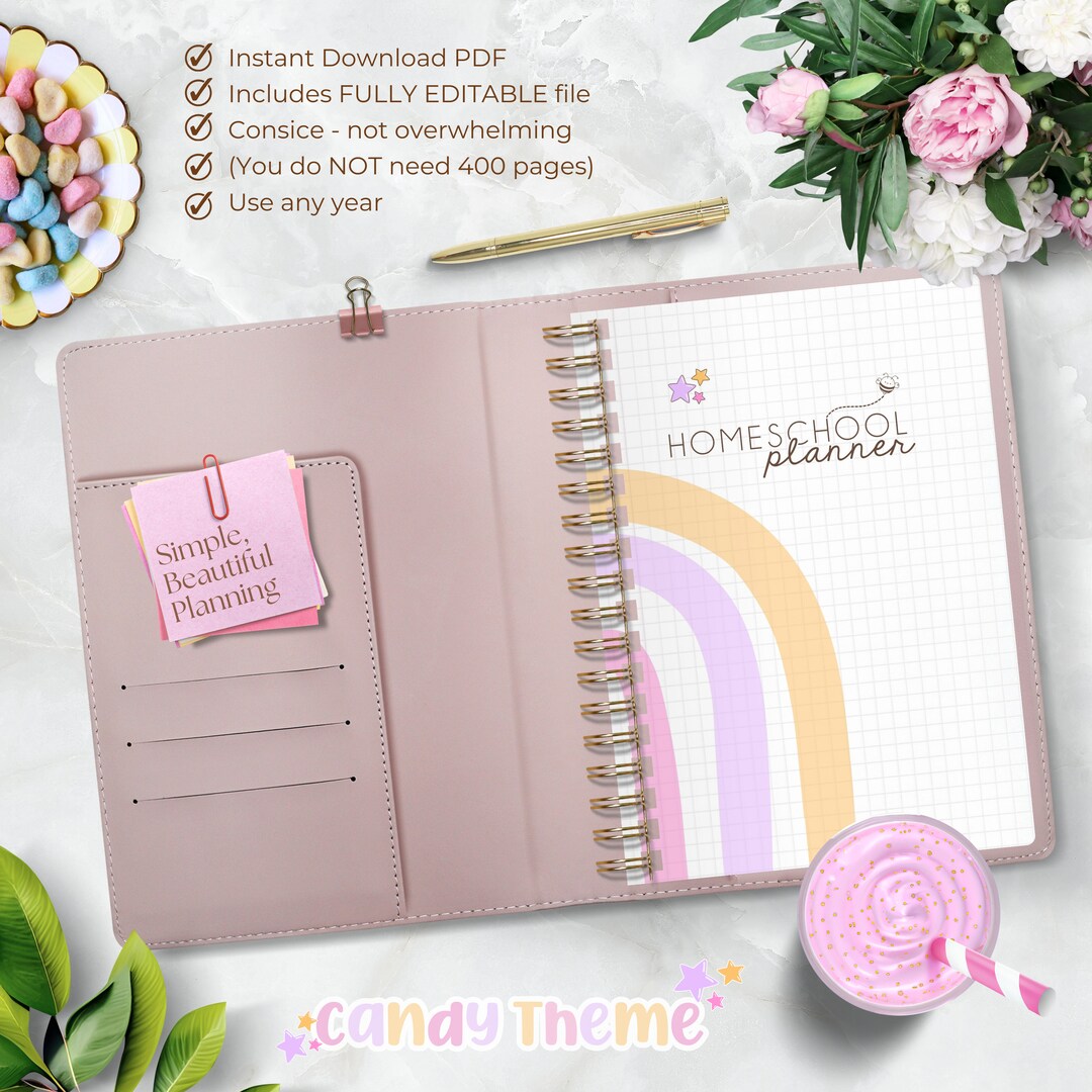 Homeschool Planner, Editable Printable Home Education Plan Record ...