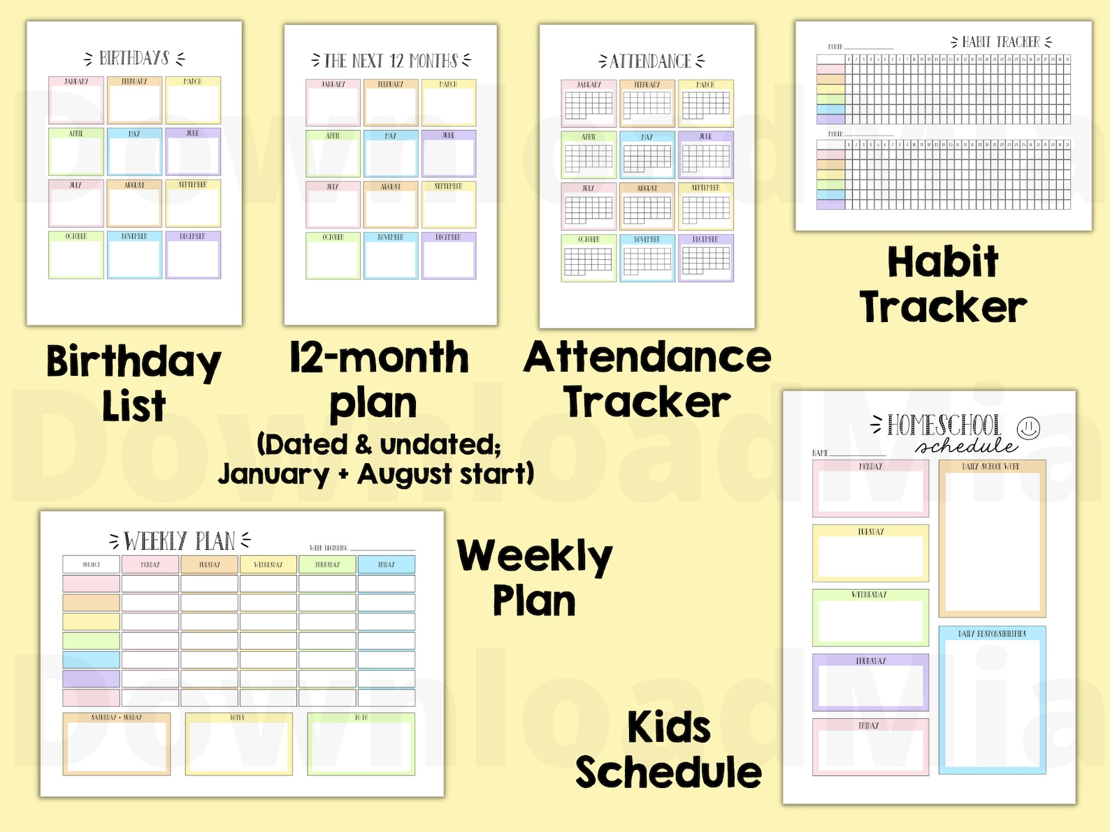 Homeschool Printable Planner 2023 2024 Printable Pastel - Etsy