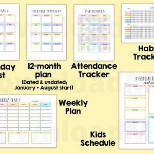 Homeschool Printable Planner 2023 2024 Printable Pastel Rainbow ...