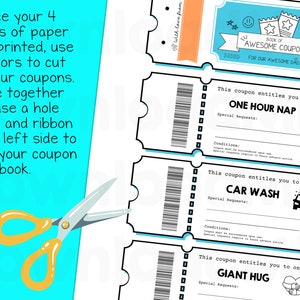 Father’s Day Gift for Dad Coupon Book From Kids Wife Partner Girlfriend ...