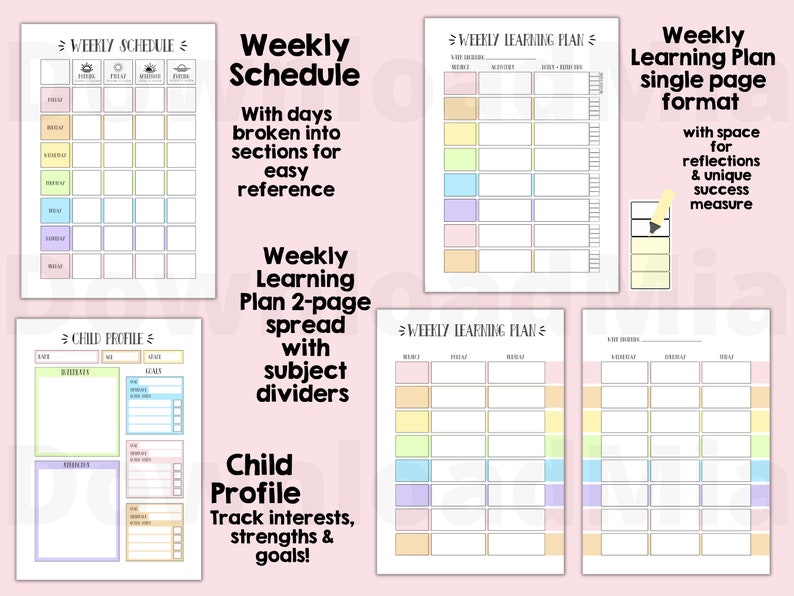 Homeschool Planner Printable Editable Undated Version for USA UK ...