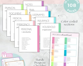 Emergency Plan Binder, Just in Case Printable Emergency Planner ...