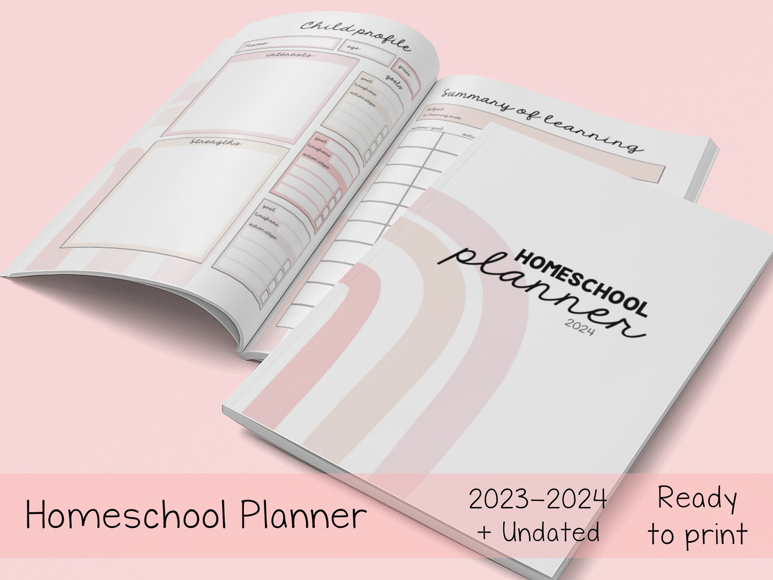 Homeschool Printable Planner 2023 2024 Printable Pink Boho Homeschool ...