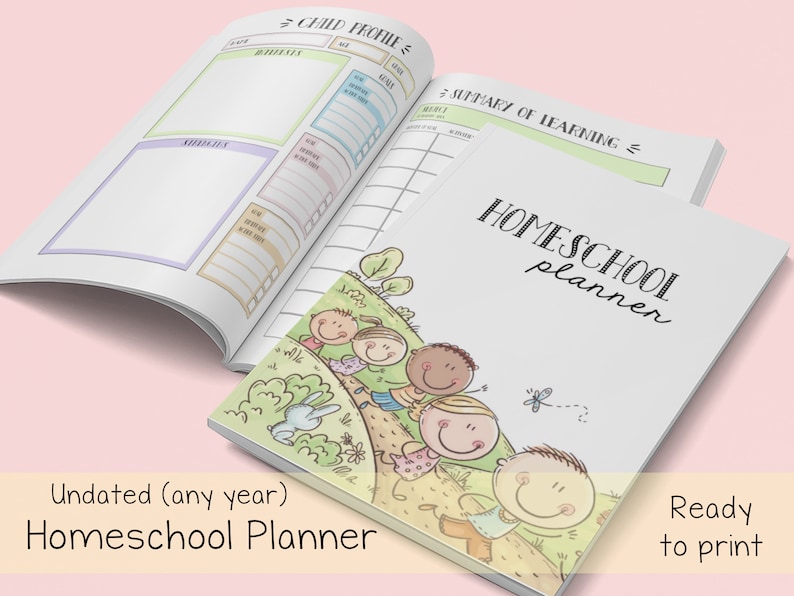 Homeschool Printable PDF Planner Pastel Rainbow Printable Homeschool ...