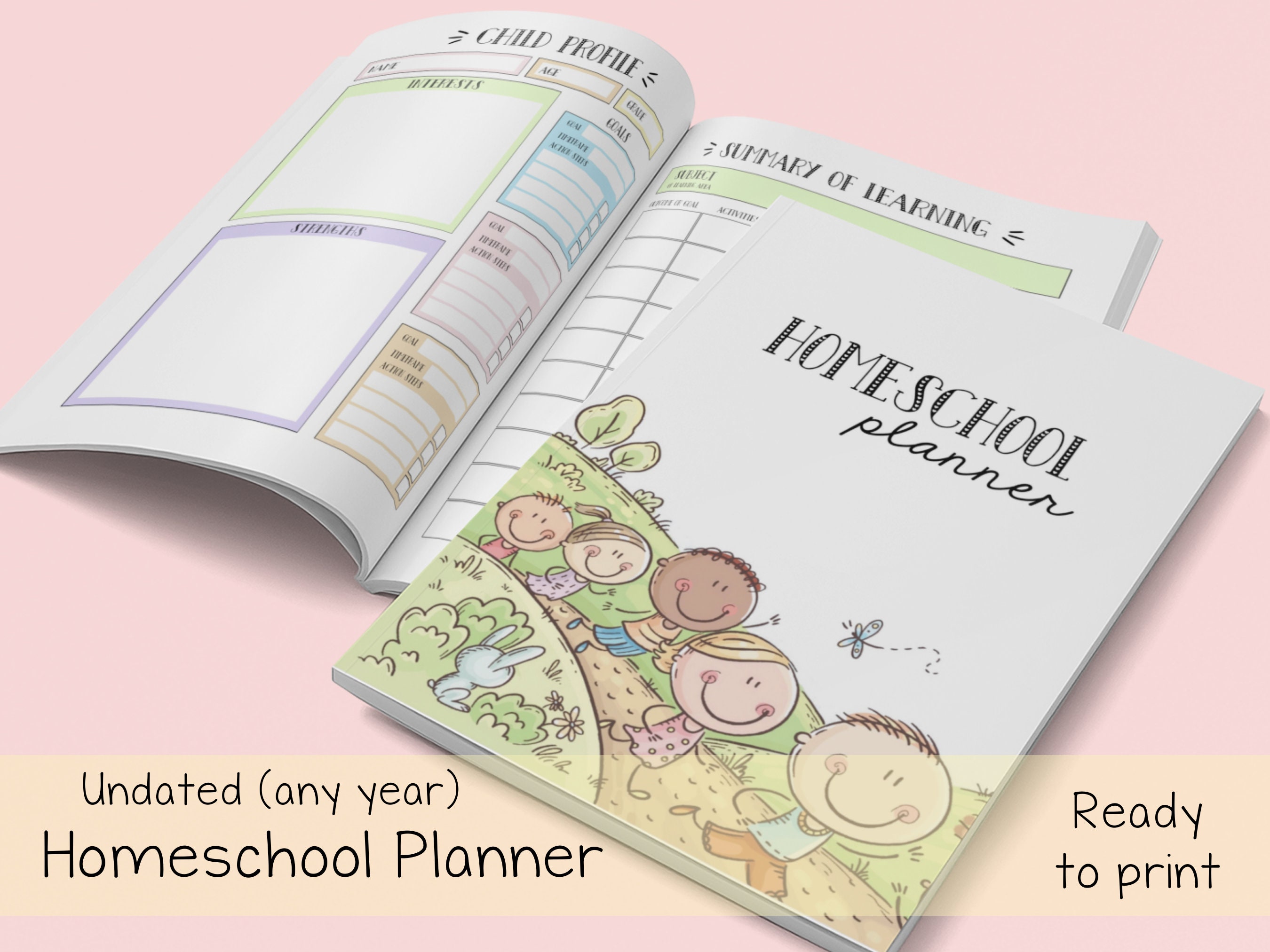 Homeschool Printable Planner Pastel Rainbow Printable Homeschool ...