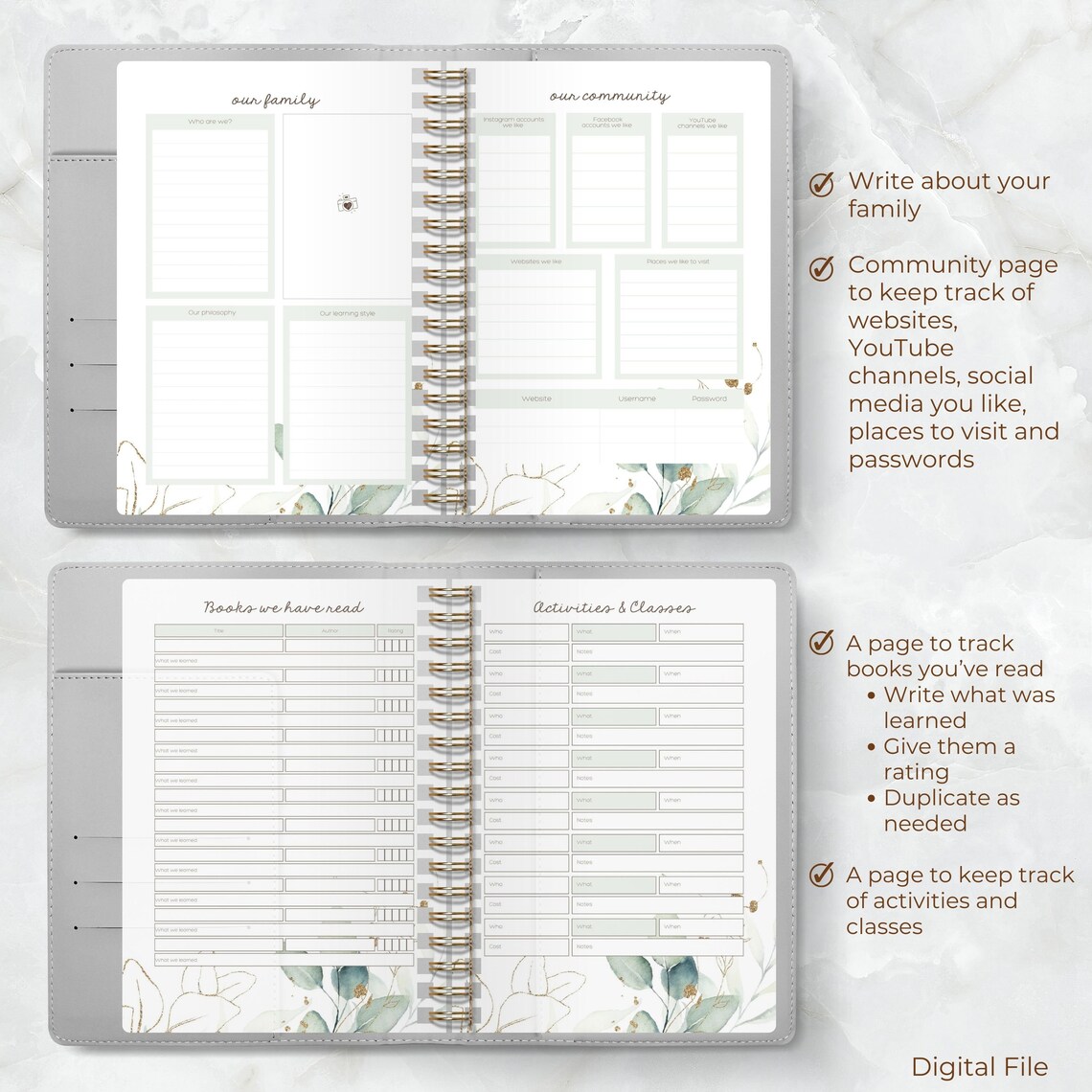 Simple Homeschool Planner, Editable Printable Home Education Curriculum ...