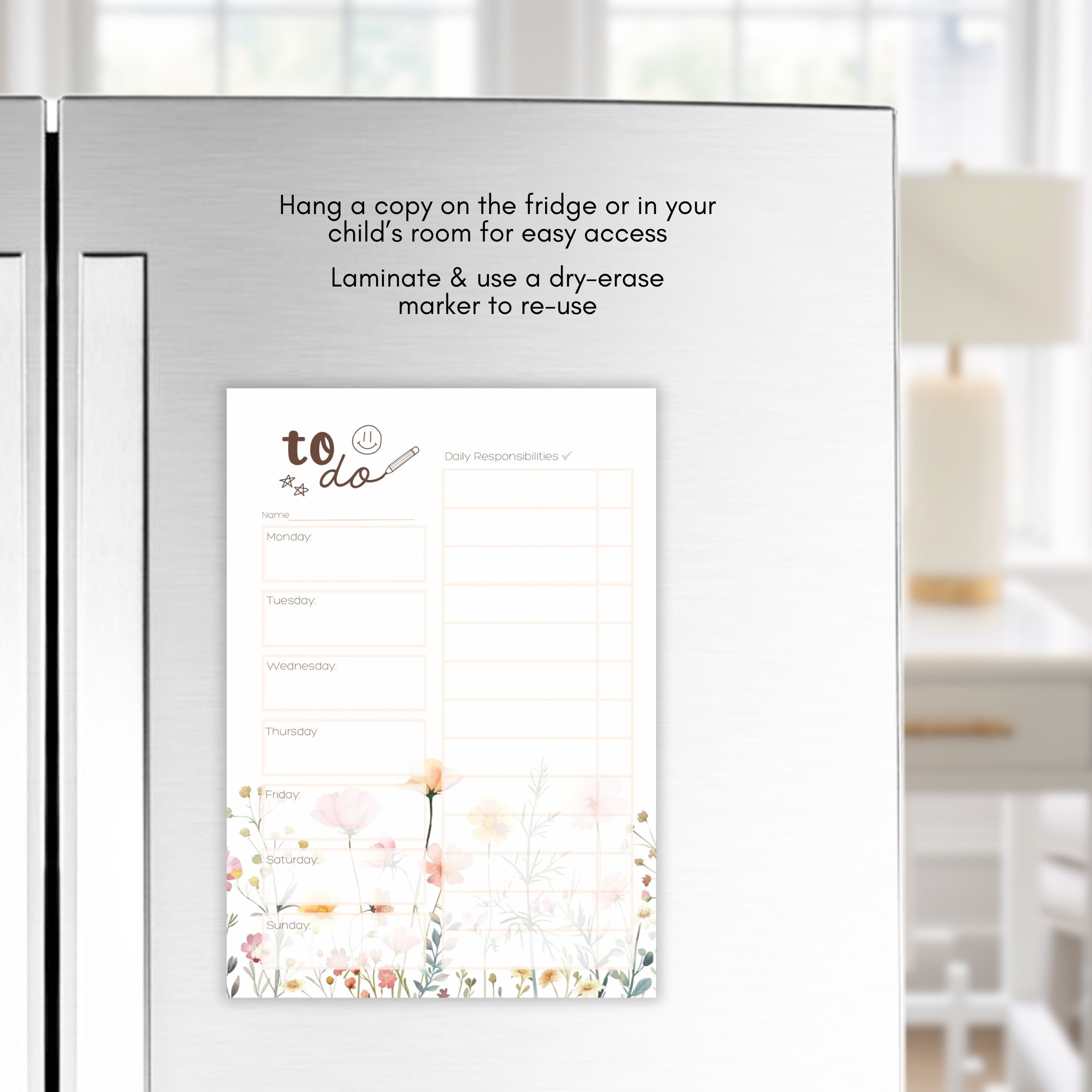 Daily Schedule, Printable Homeschool Responsibility Chart, Kids School ...