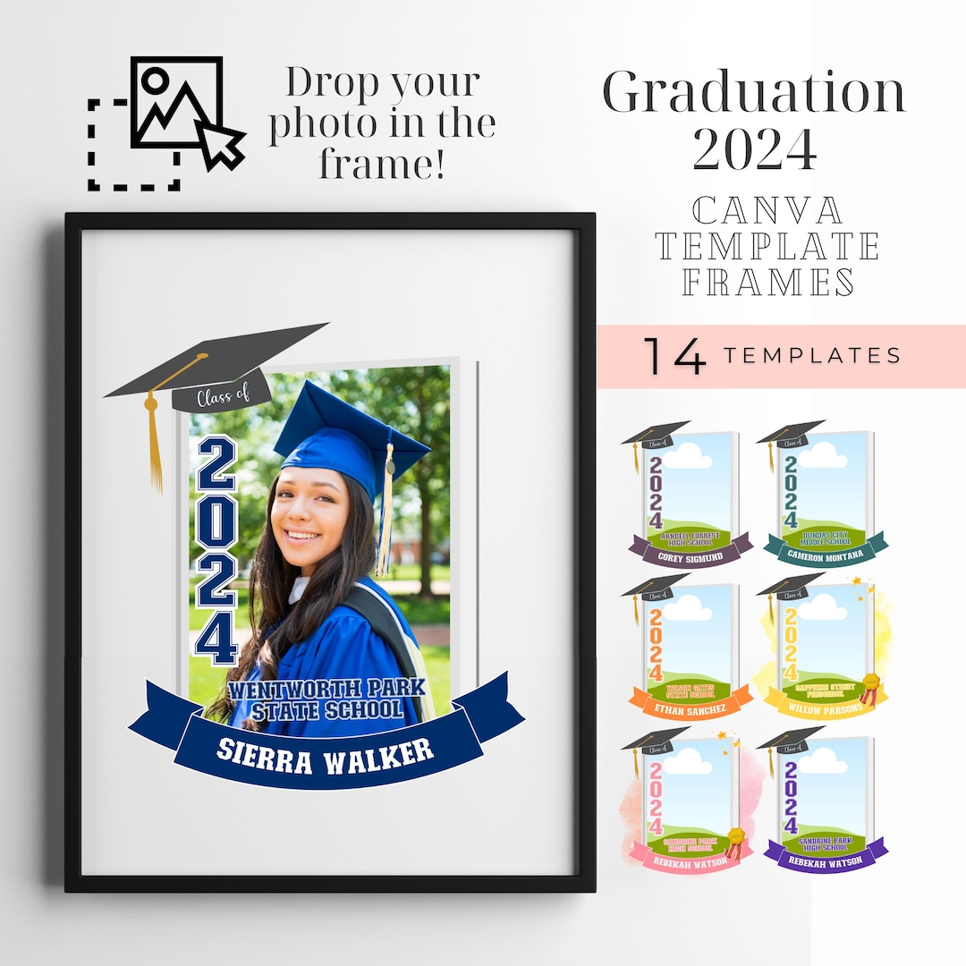 Graduation Template 2024, Class of 2024 Png, Canva Template Graduation ...
