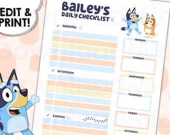 Bluey Checklist - Etsy New Zealand