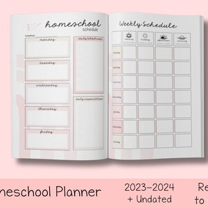 Homeschool Printable Planner 2023 2024 Printable Pink Boho Homeschool ...