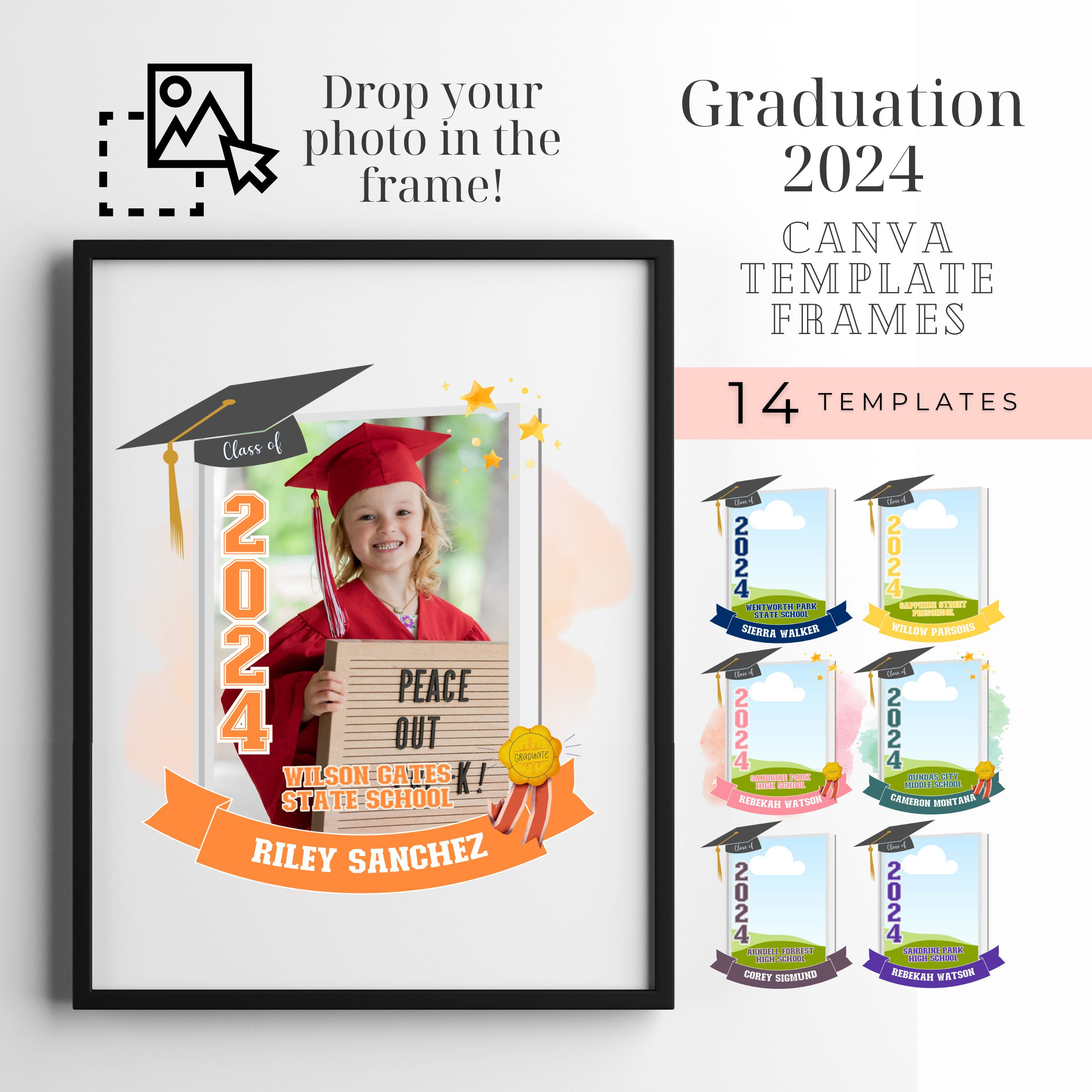 Graduation Template 2024, Class of 2024 Png, Canva Template Graduation ...