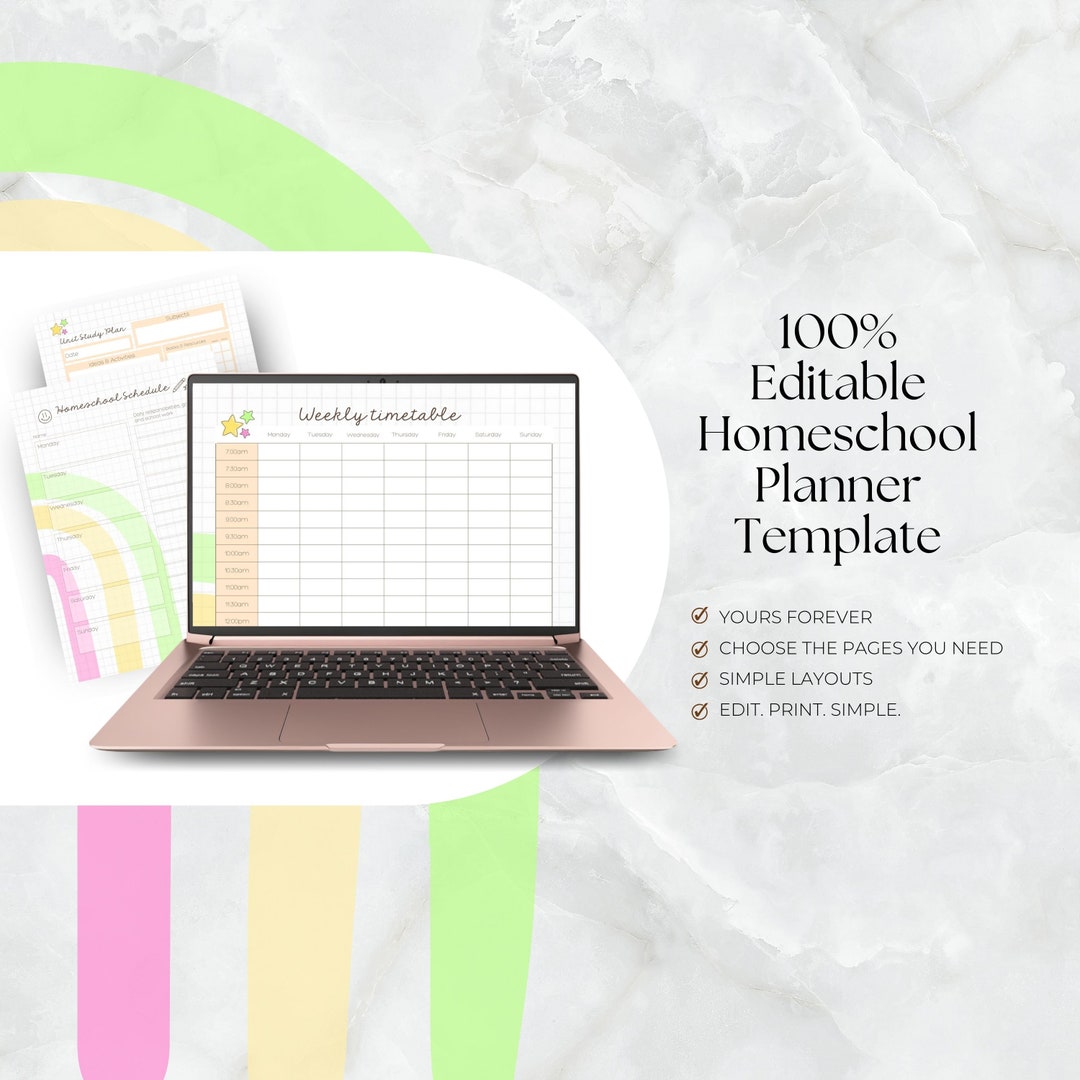 Homeschool Planner 2024 2025 Editable, Printable Home Education Plan ...