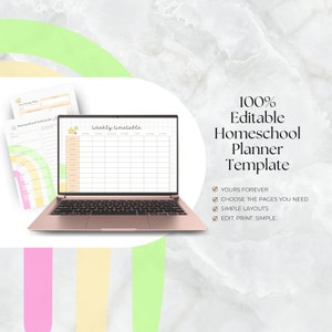 Homeschool Planner, Editable Printable Home Education Plan Record ...