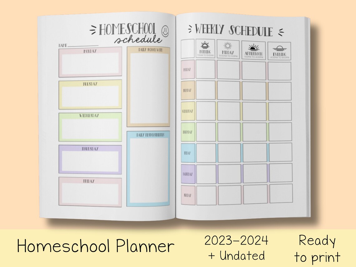 Homeschool Printable Planner 2023 2024 Printable Homeschool Portfolio ...