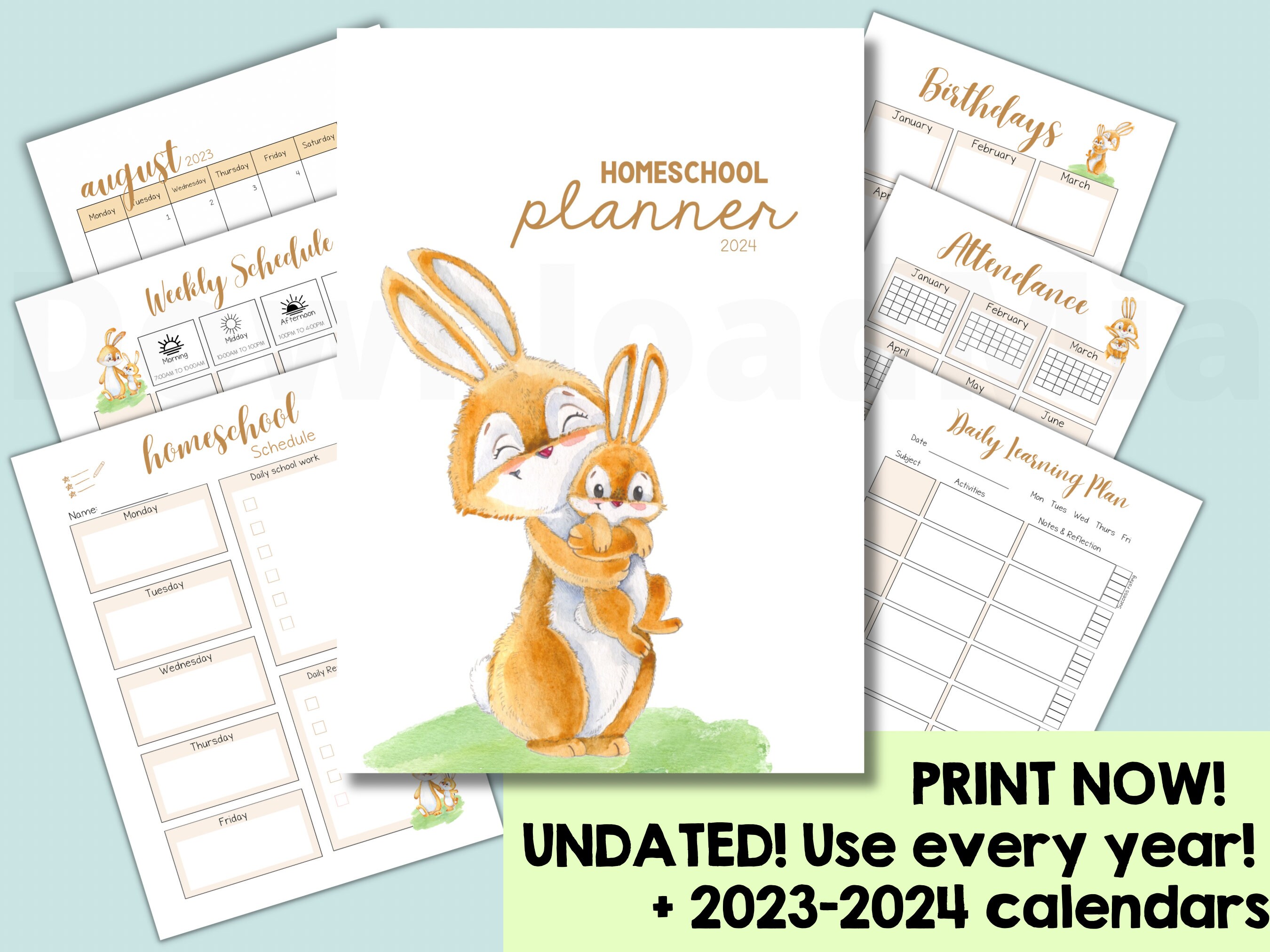 Homeschool Printable Planner 2023 2024 Printable Homeschool Portfolio ...
