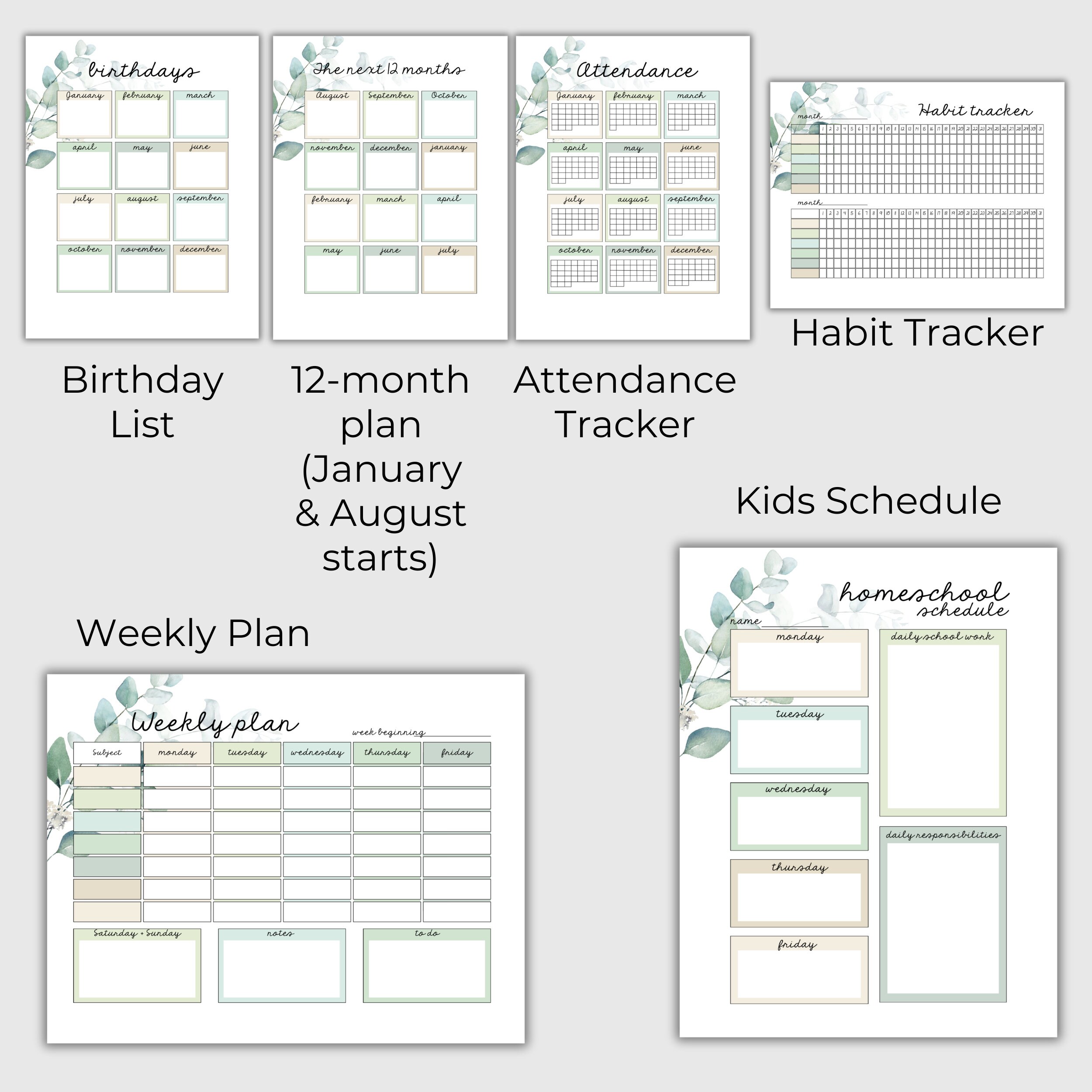 Homeschool Planner, Simple Lesson Plan, Weekly Activity Schedule ...